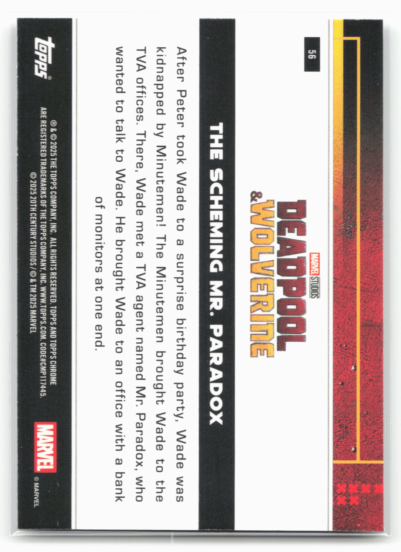 2025 Topps Chrome Marvel Deadpool #56 The Scheming Mr. Paradox ...
